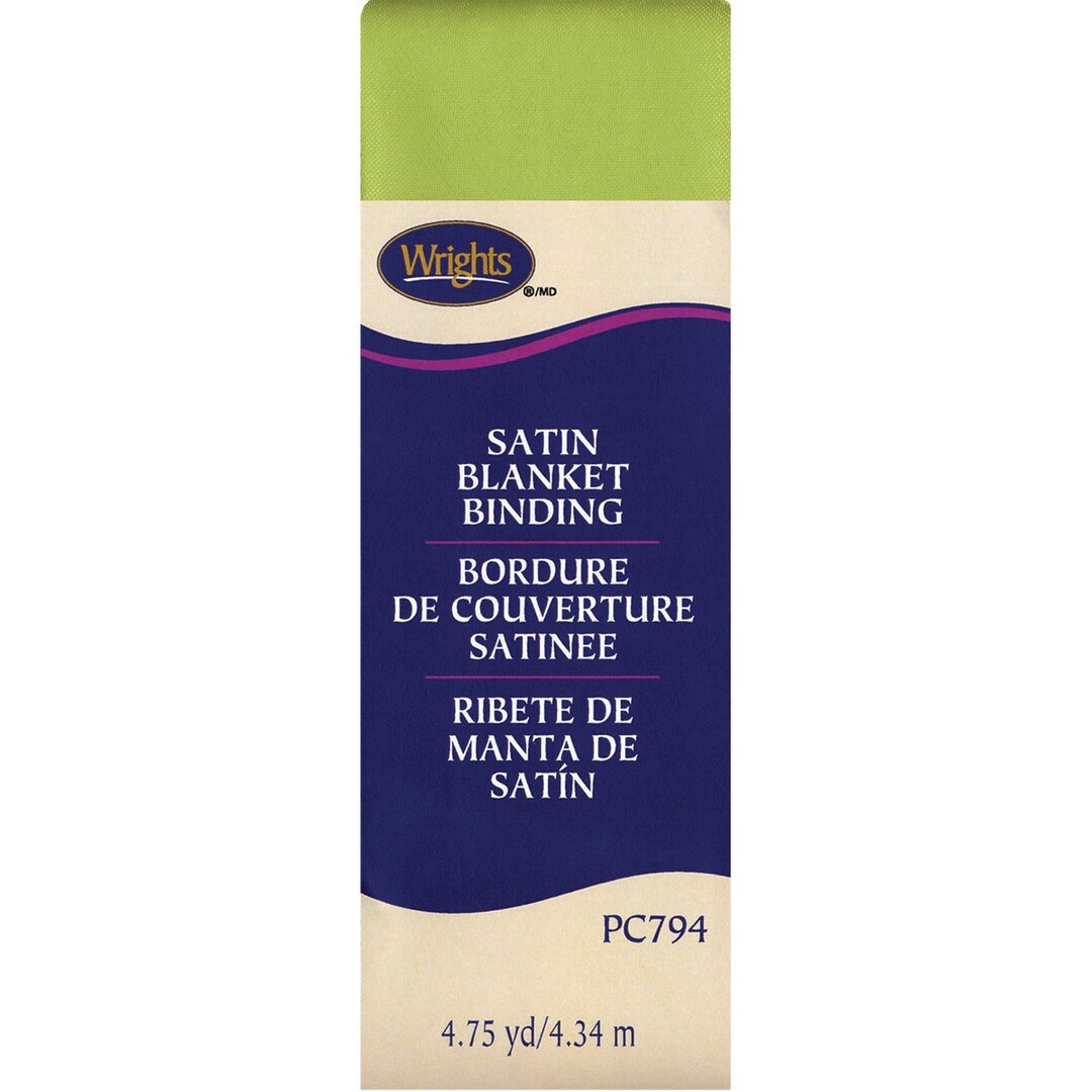 Lime Green Wrights Single Fold Satin Blanket Binding, 2 by 4-3/4-yard ...