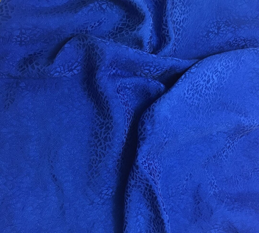 Hand Dyed Sapphire Blue Pebbles - Silk Jacquard Fabric - Etsy