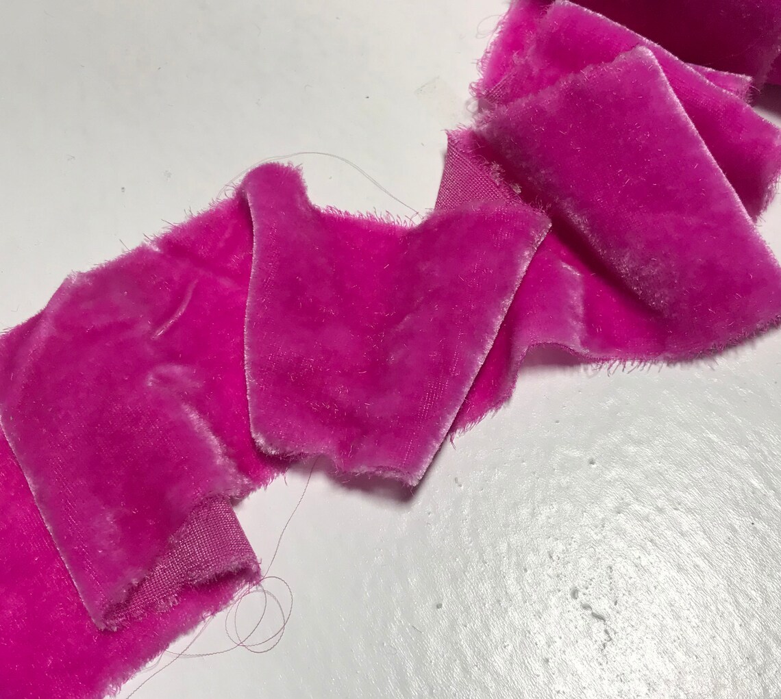 Hand Dyed Pink Orchid Silk Velvet Ribbon 4 Widths to Choose - Etsy