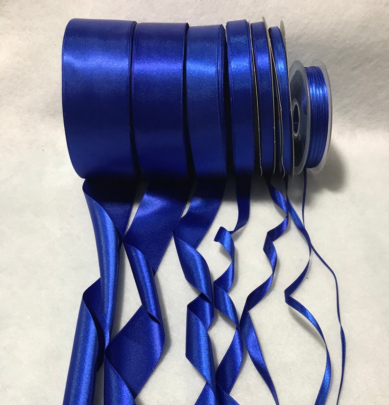 Royal Blue Double Sided Satin Ribbon Made in France 7 - Etsy