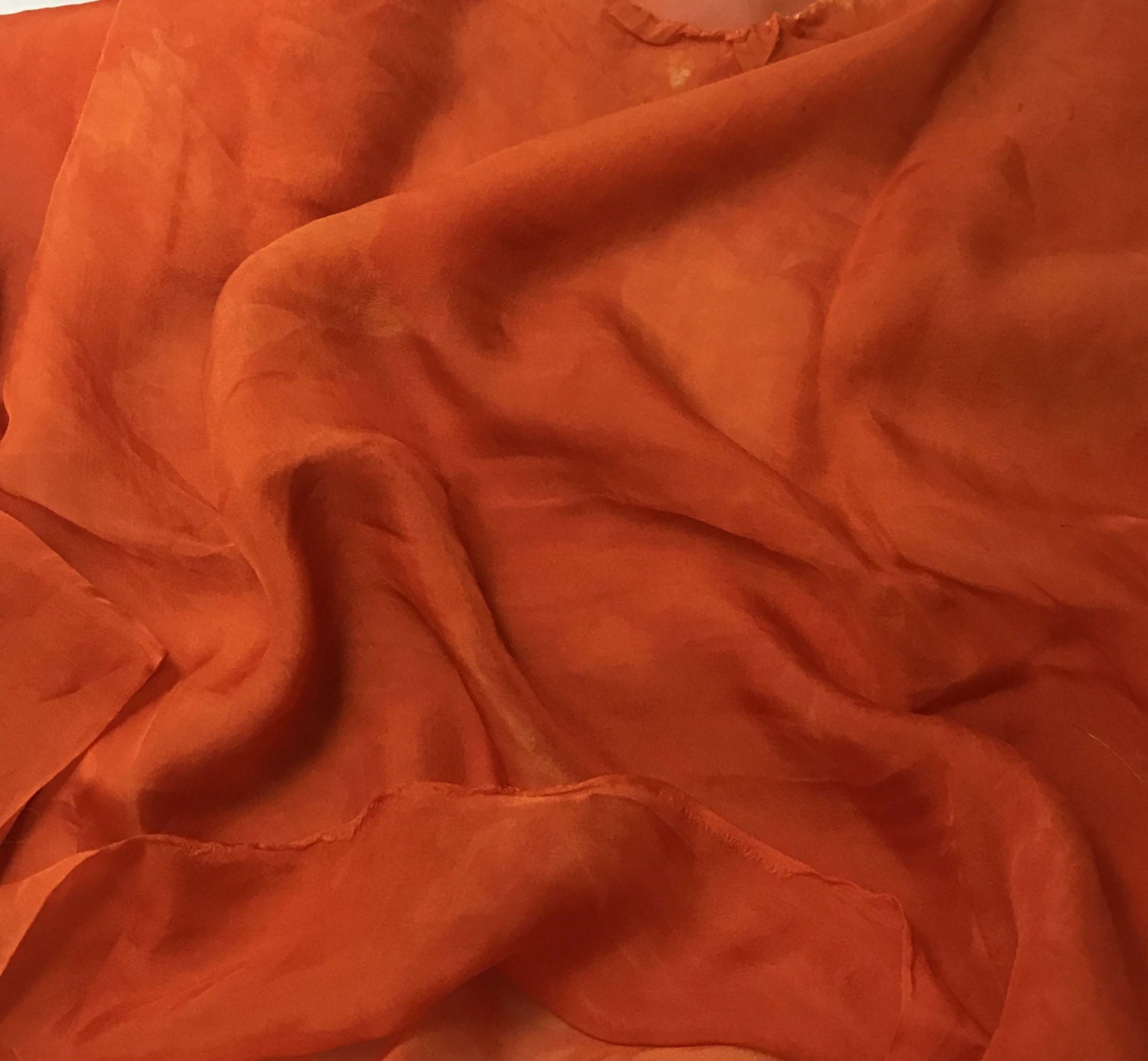 Tejido de Organza de Seda Suave teñida a mano NARANJA - Etsy España