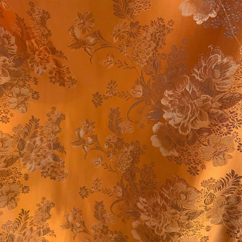 Orange Floral Fabric - Etsy