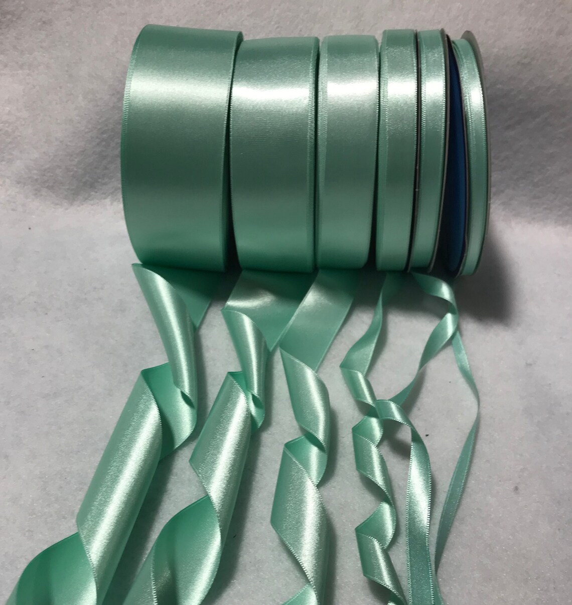 Mint Green Double Sided Satin Ribbon - Made in France (6 Widths to ...