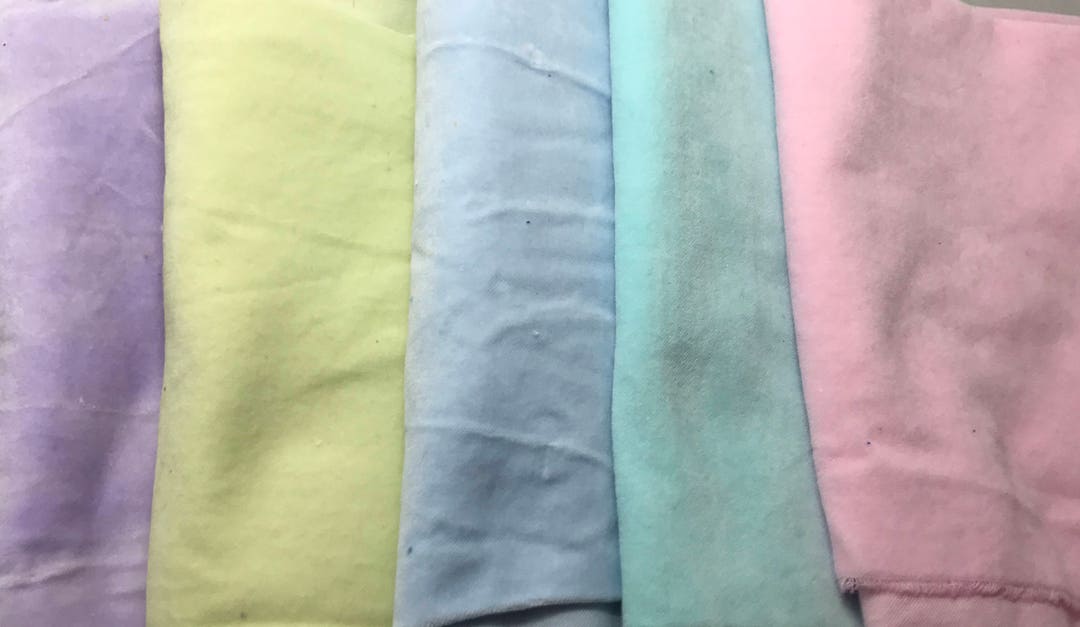 Pastel Colors Sample Set - Hand Dyed Cotton Velveteen Fabric - 1/4 Yard ...