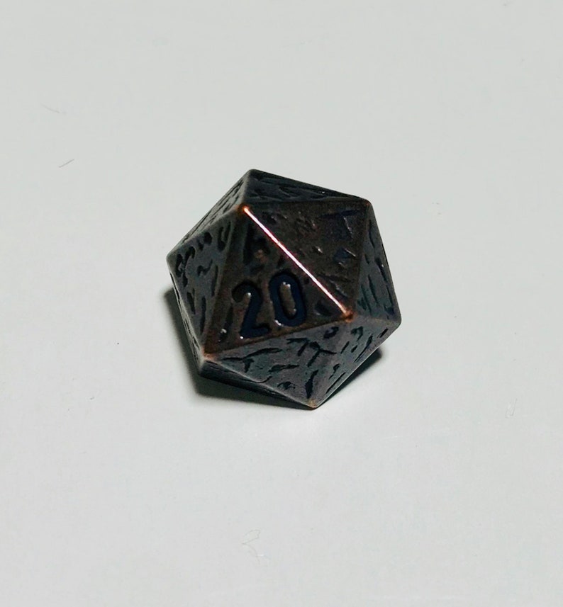 DND 20 Sided Die Dice Copper Metal Button Dill Buttons | Etsy