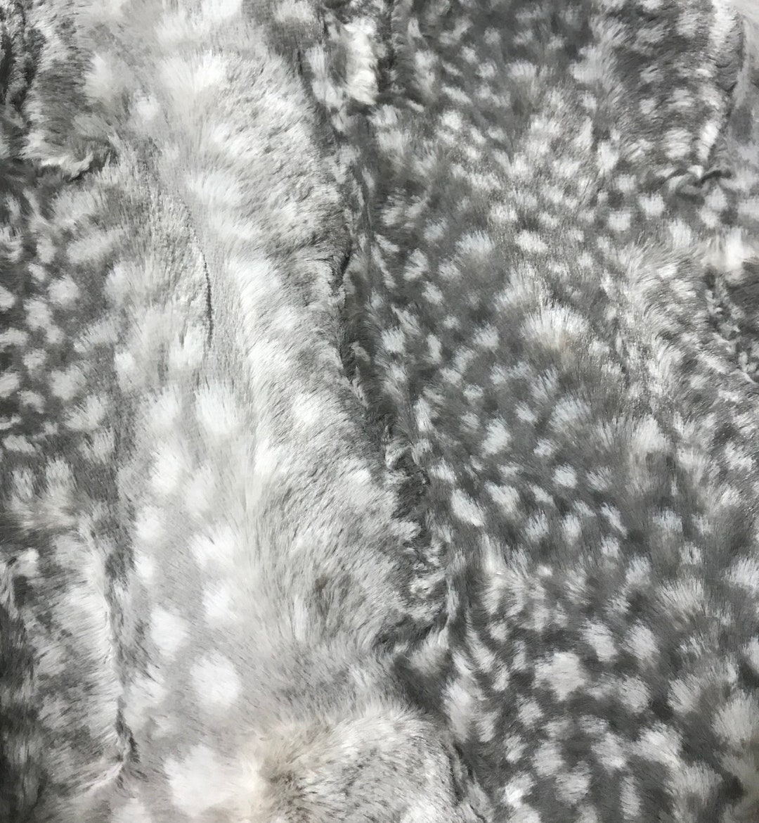 Fawn Metal Gray - Cuddle Minky Faux Deer Fur Fabric - Etsy
