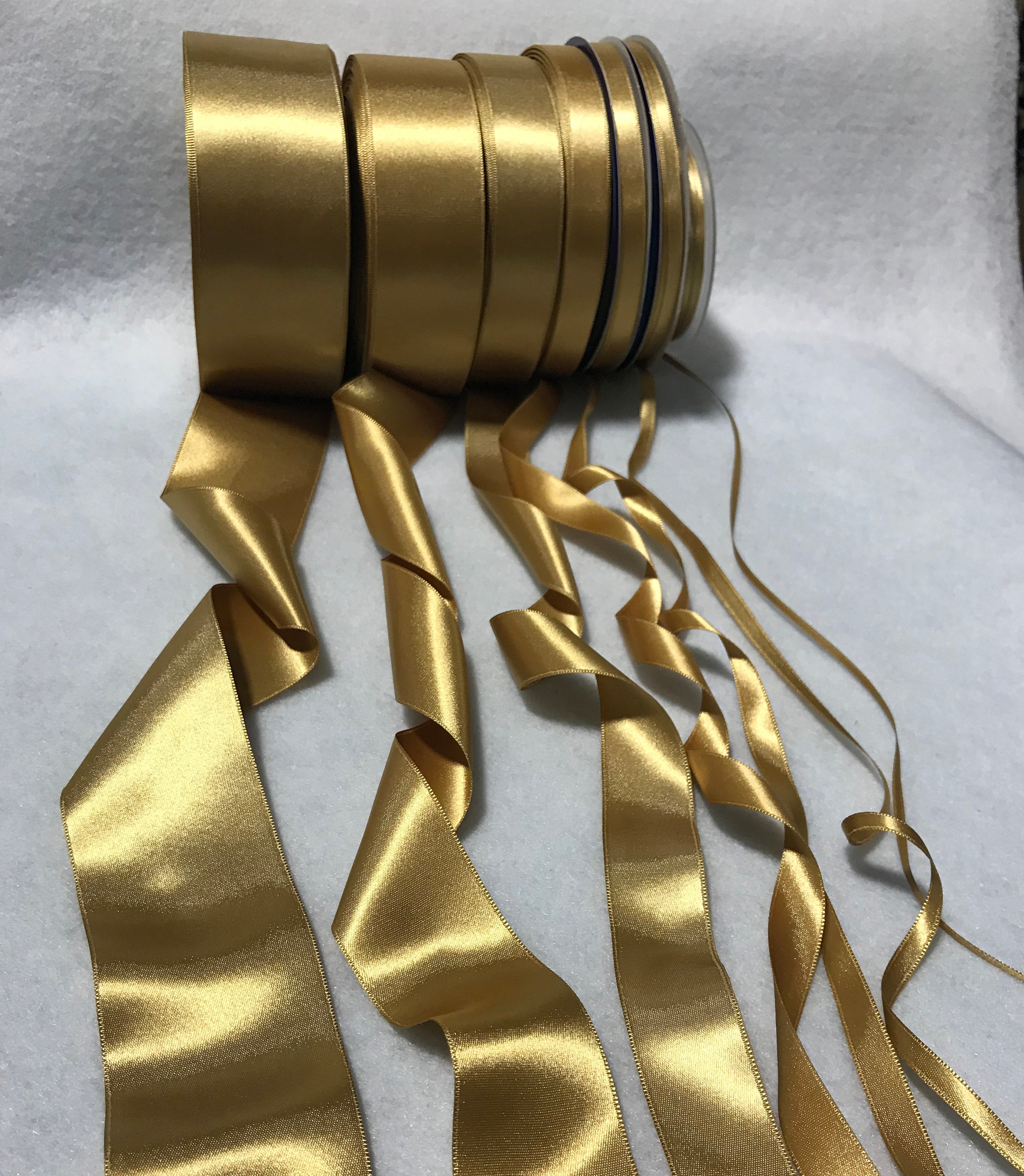 Gold Double Sided Satin Ribbon Made in France 7 Widths to - Etsy