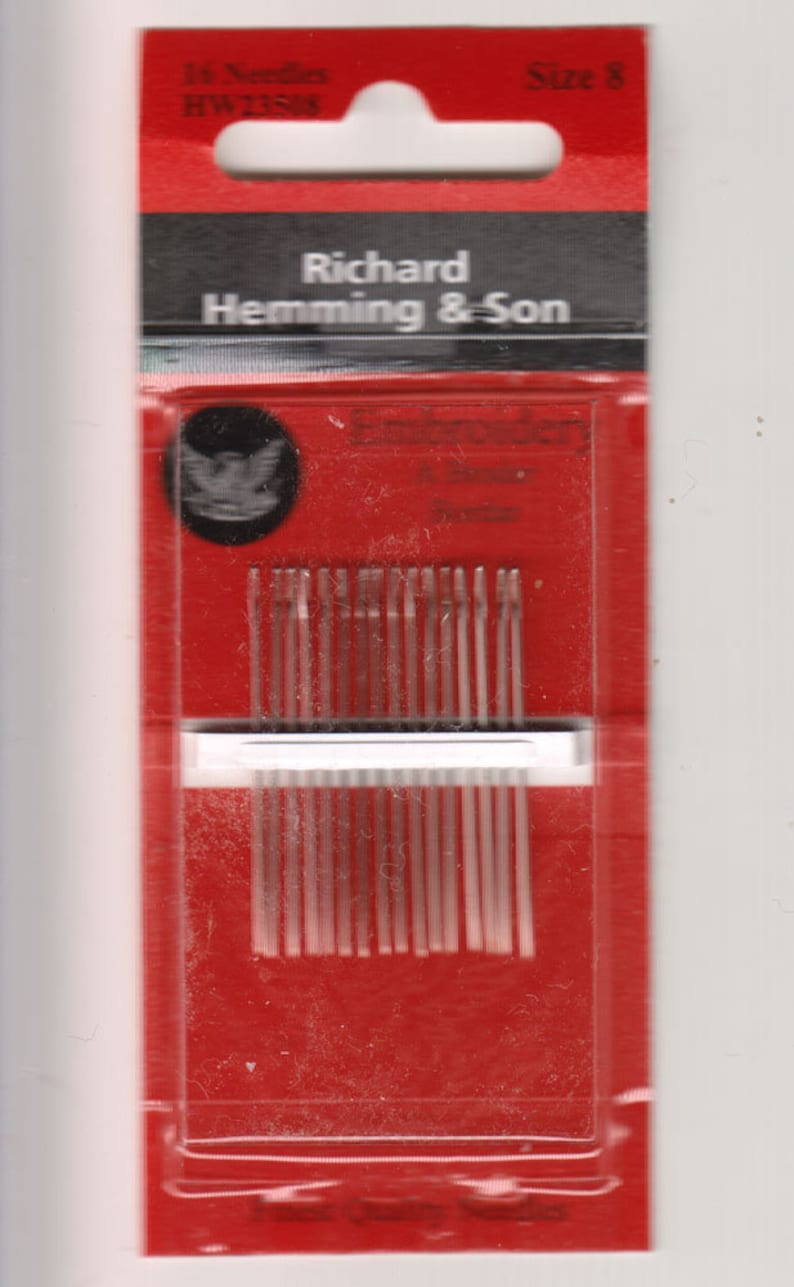 Richard Hemming Needles Embroidery Size 8 Made in England - Etsy