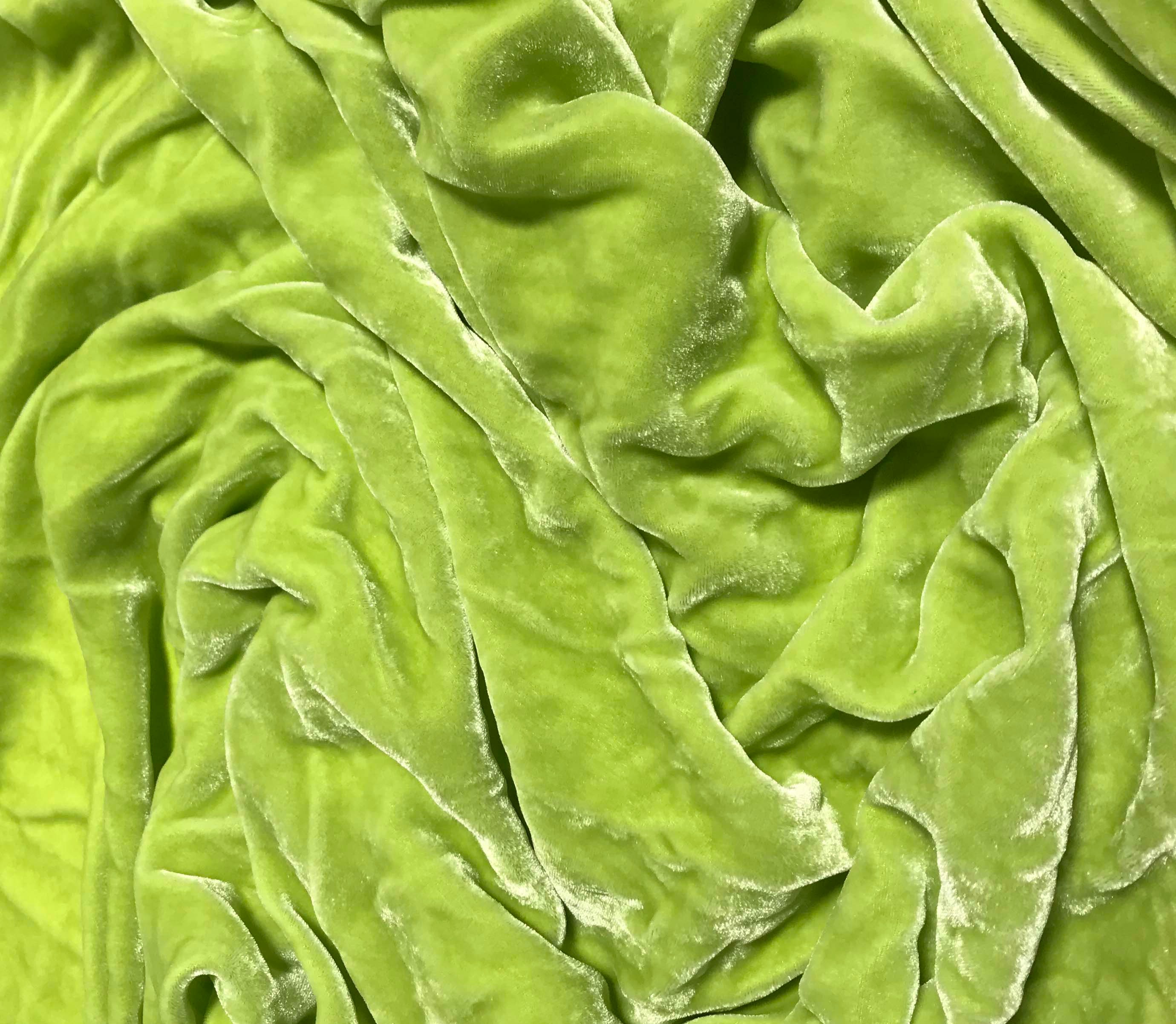 SPRING GREEN Hand Dyed Silk Velvet Fabric - Etsy