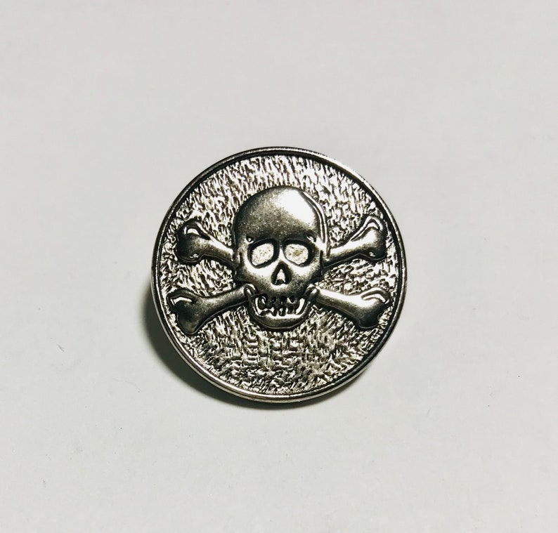 Silver Skull & Crossbones Metal Button 25mm / 1 Inch Dill - Etsy
