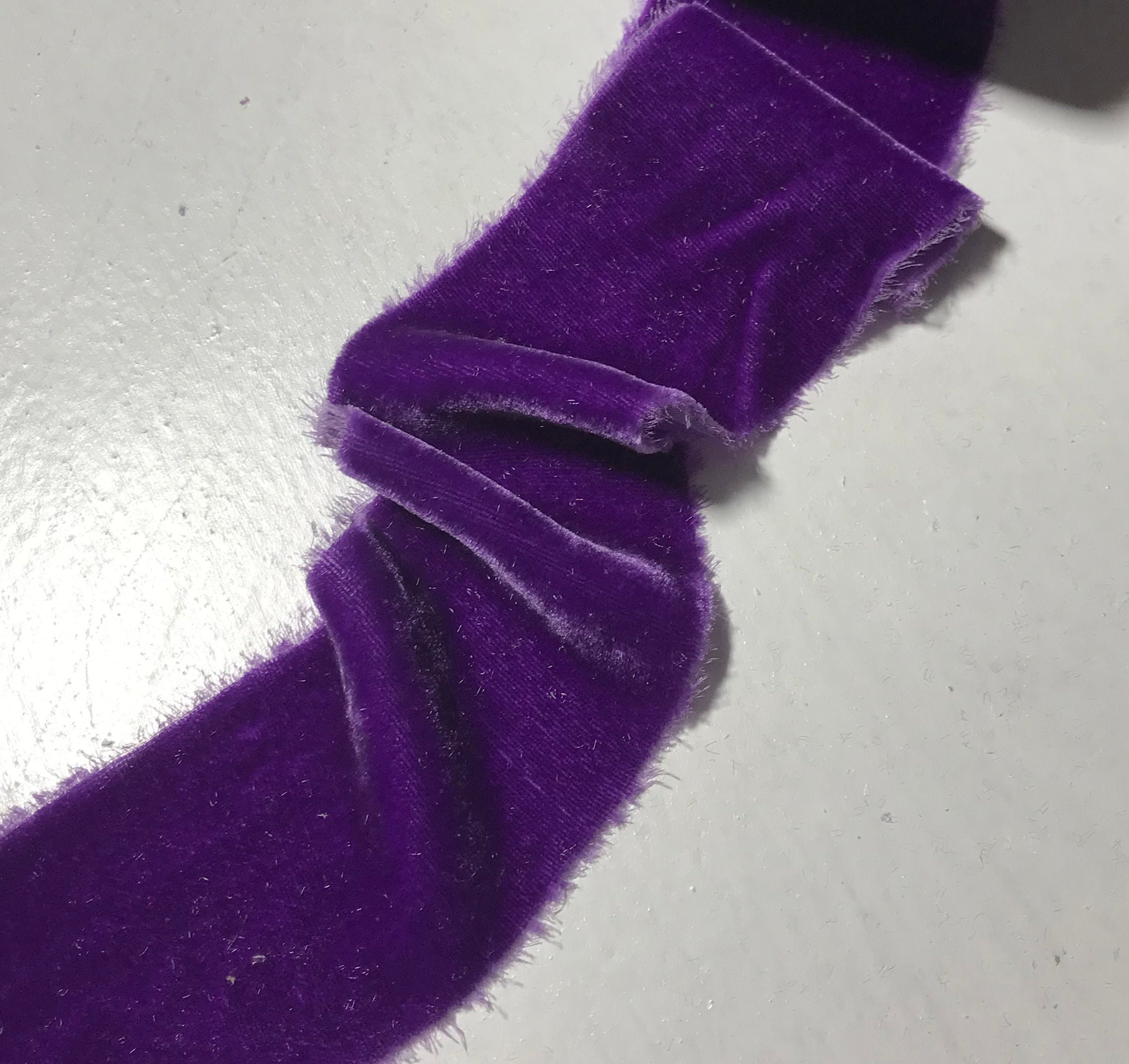 Hand Dyed Royal Purple Silk Velvet Ribbon 4 Widths to Choose - Etsy