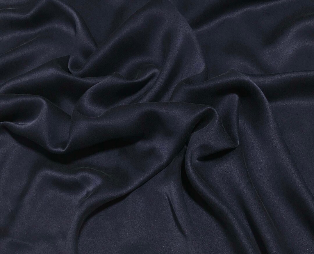 Navy Blue - Sandwashed Silk Charmeuse Fabric - Etsy
