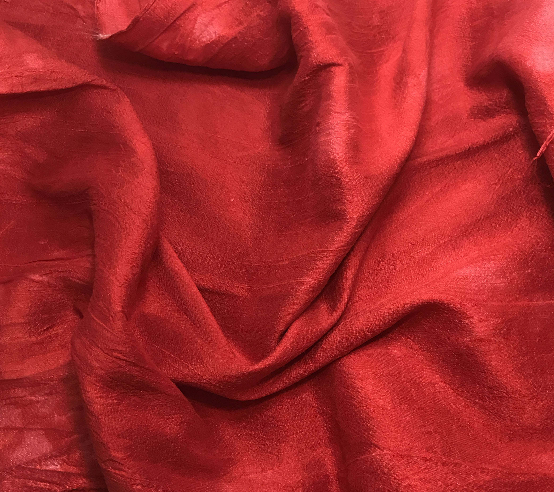 Hand Dyed SCARLET RED Silk DUPIONI Fabric 1 Yard | Etsy