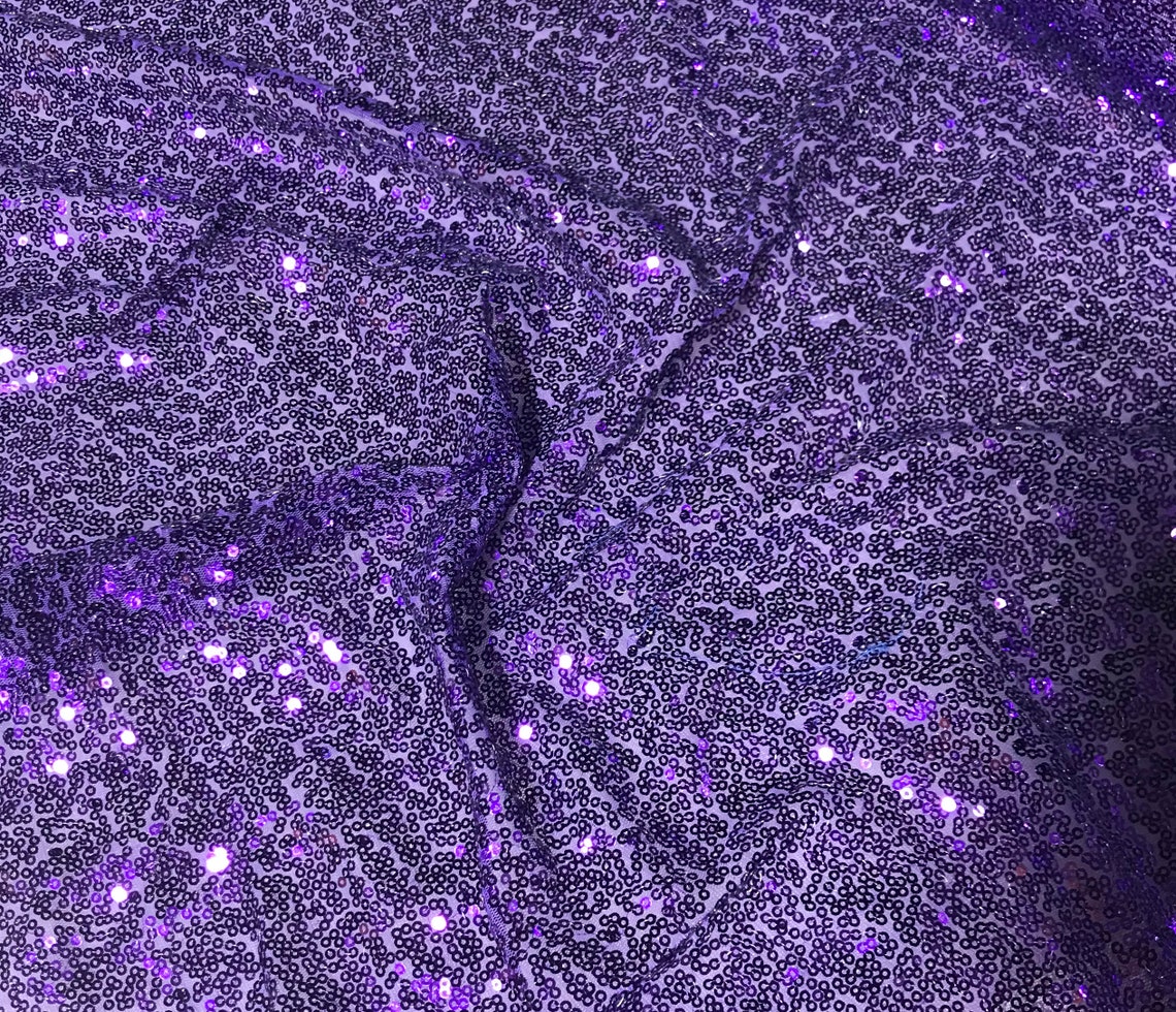 Royal Purple Sequin Spangle Sewn on Mesh Fabric | Etsy