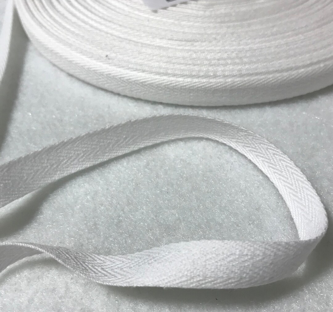 White Cotton Twill Tape 7/16" / 11mm Width - Made in France - 3 Yards ...