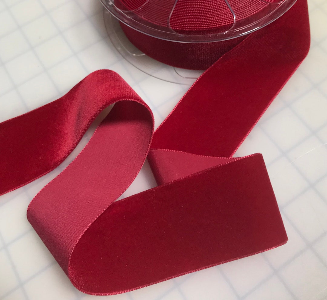 French VELVET Ribbon RUBY RED by the Yard (2" Wide) - Etsy