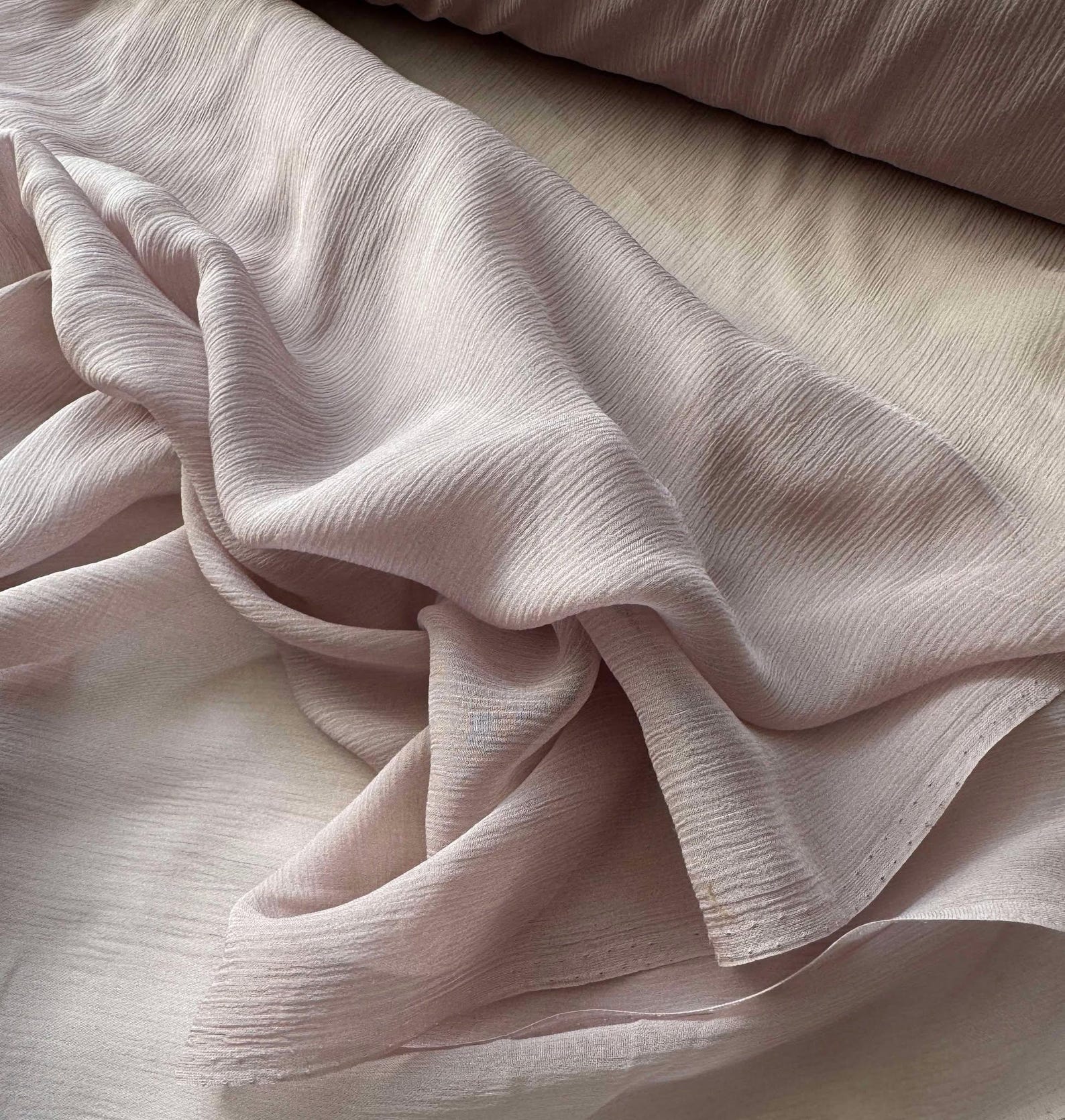 Malva pálido - Tela de gasa de seda arrugada - Etsy España