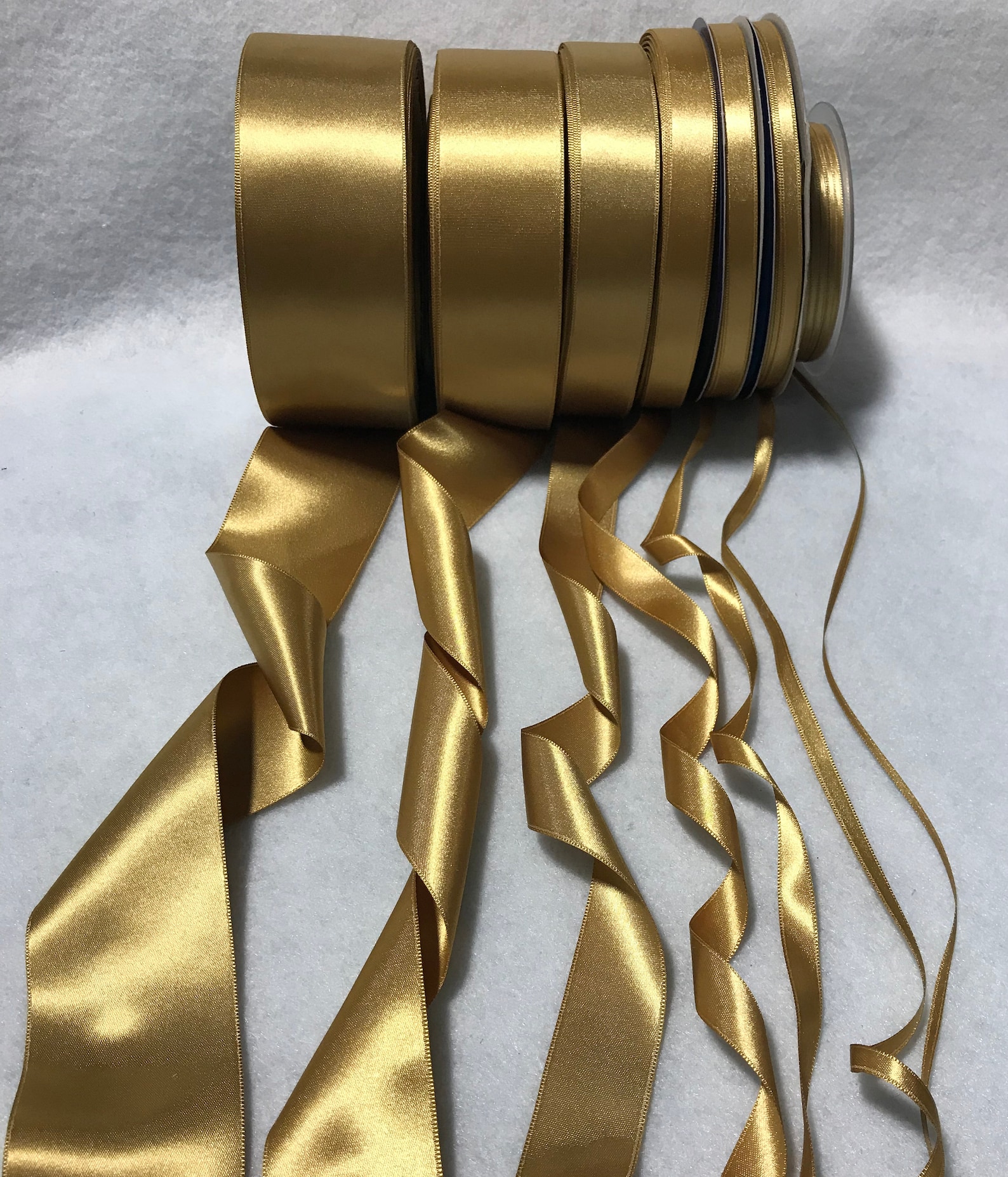 Gold Double Sided Satin Ribbon Made in France 7 Widths to - Etsy