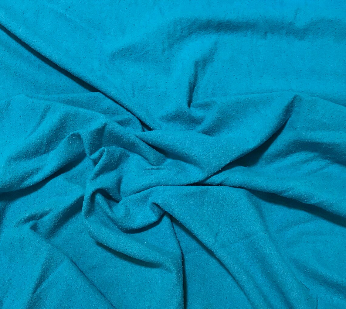 TEAL BLUE Hand Dyed Raw Silk NOIL Fabric - Etsy