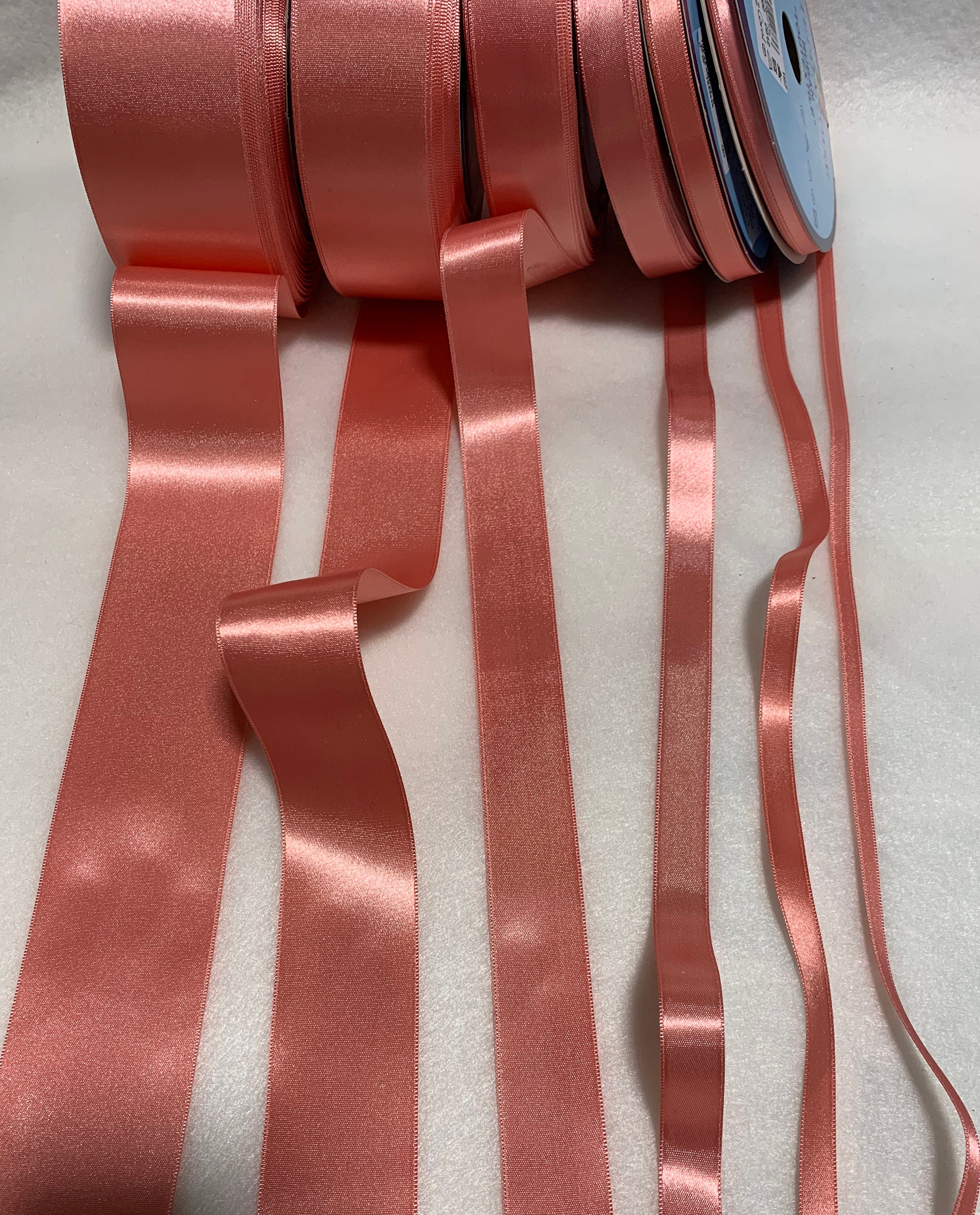 Coral Double Sided Satin Ribbon Made in France 6 Widths to | Etsy