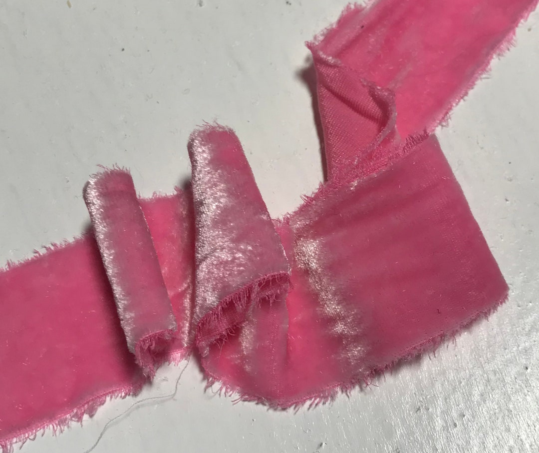 Hand Dyed Ballerina Pink Silk Velvet Ribbon ( 4 Widths to Choose From ...