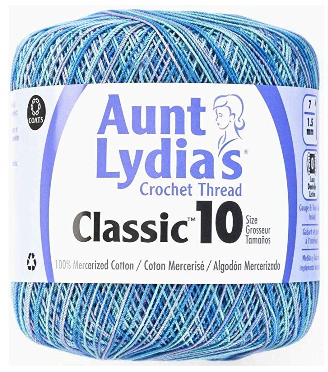 Coats Aunt Lydia's Crochet Cotton Thread Classic Size 10, Variegated ...