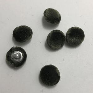 Olive Green SILK VELVET Fabric Buttons Hand Made Buttons Set of 6 1/2 ...