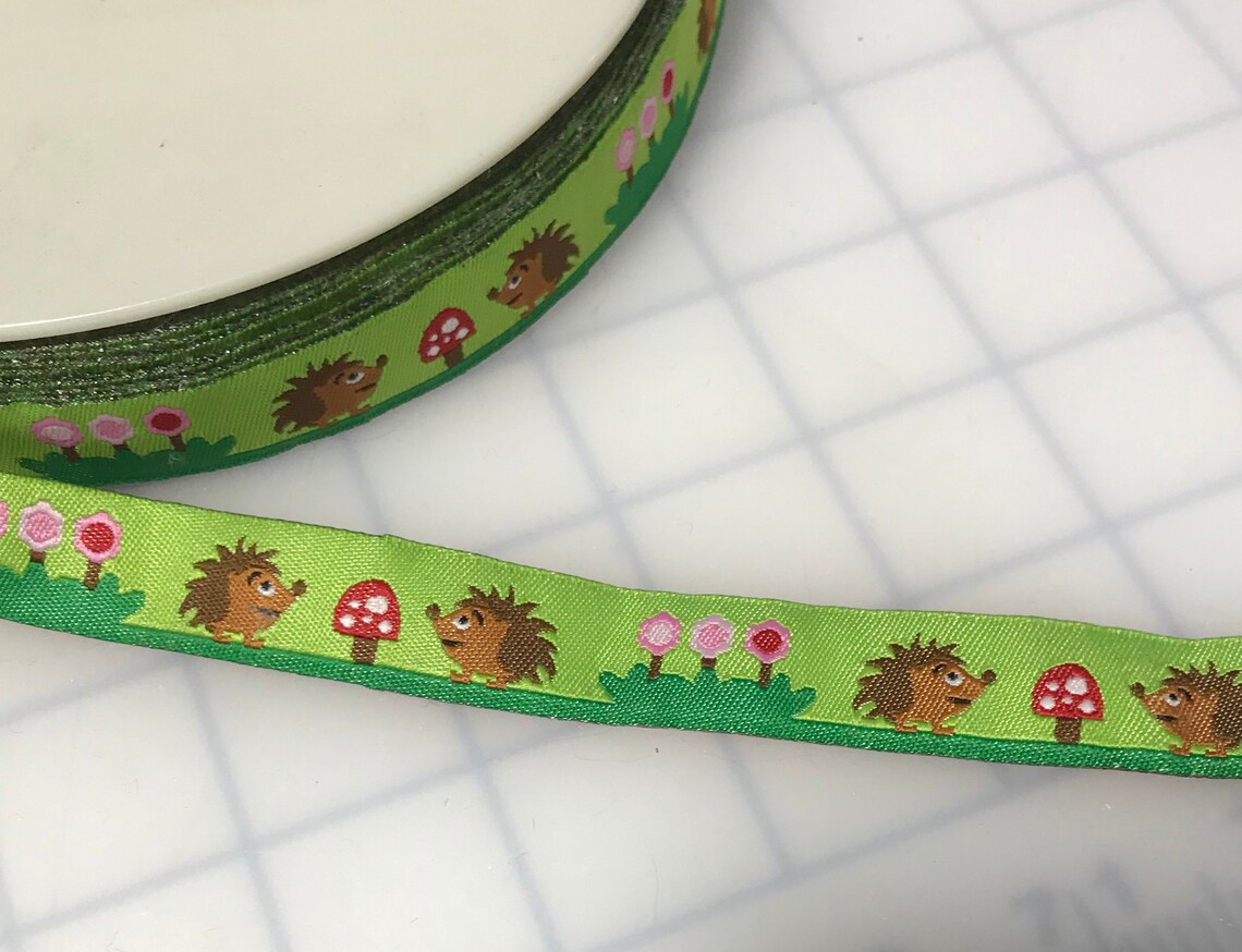 Woodland Hedgehog 2 Jacquard Ribbon Trim 5/8 Made in | Etsy