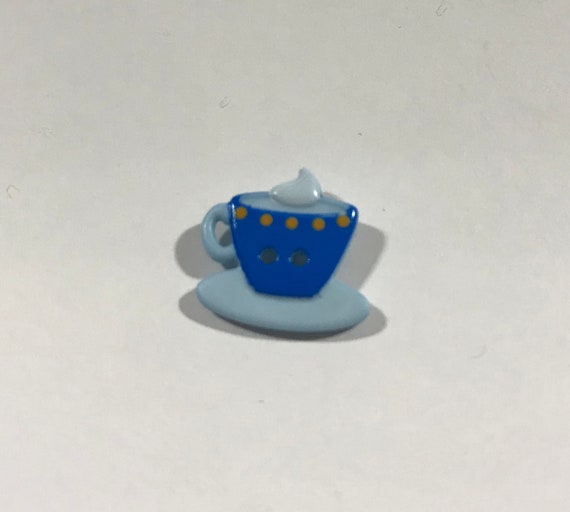 Blue Teacup & Saucer Plastic Button 20mm/ 13/16 Dill - Etsy