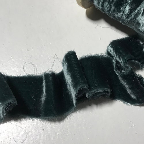 Dark Green Silk Velvet Ribbon 4 Widths to Choose From - Etsy