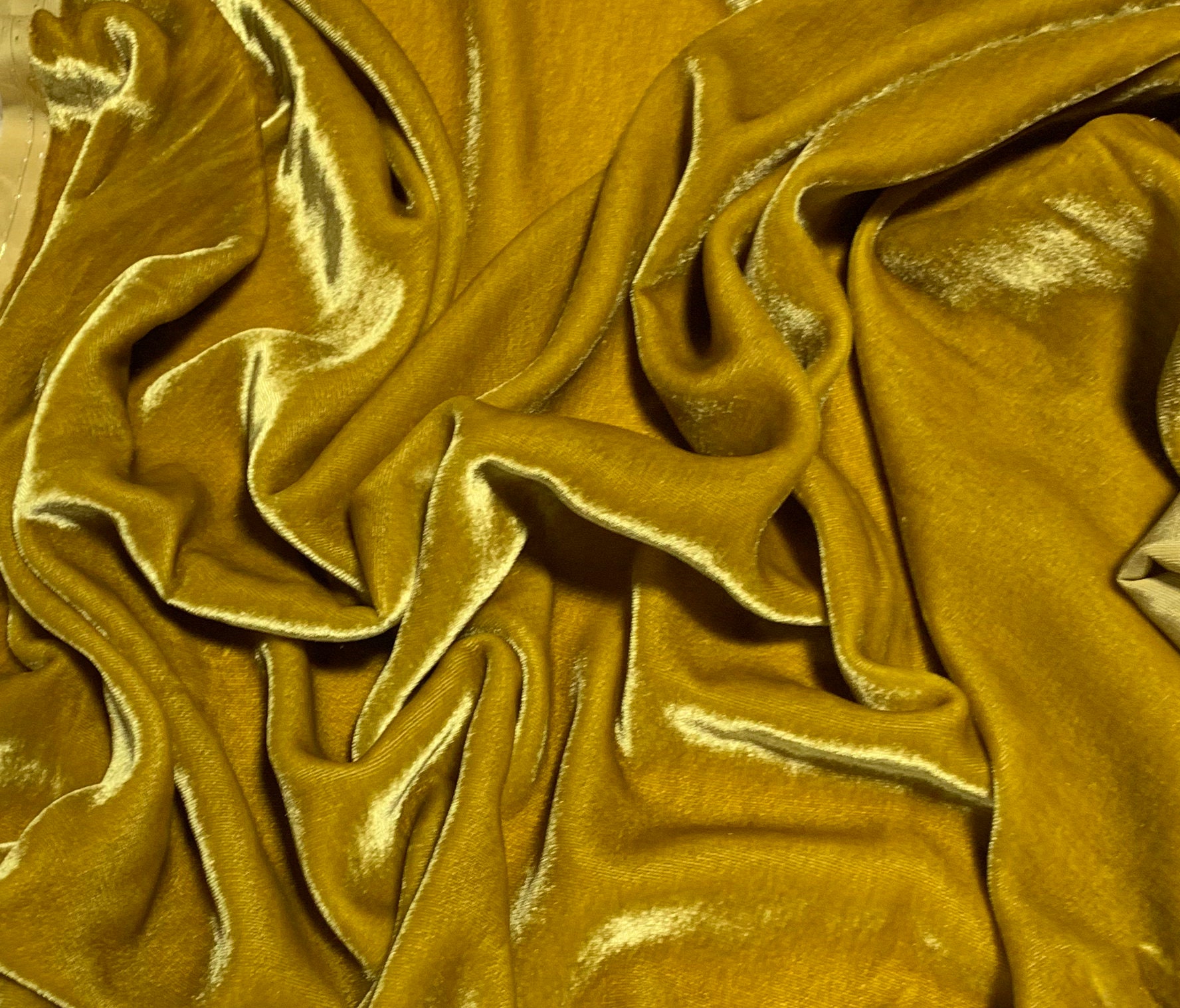 MUSTARD GOLD Silk Velvet Fabric - Etsy