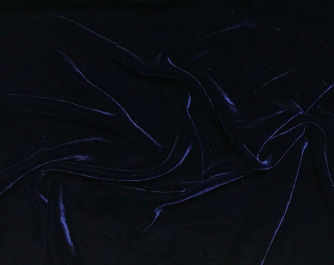 NAVY BLUE VELVET Stretch Velvet Polyester Stretch Velvet - Etsy