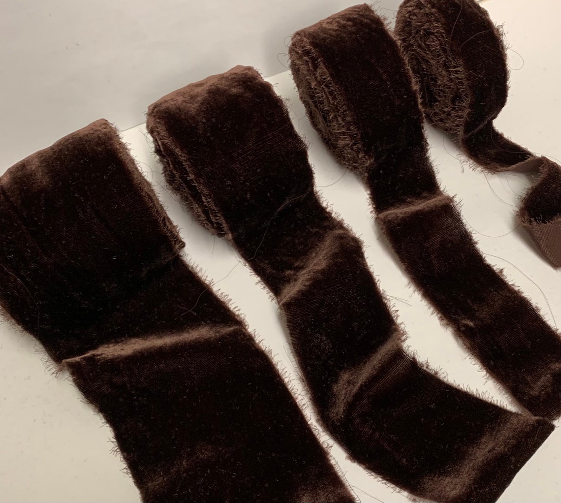 Chocolate Brown Silk Velvet Ribbon ( 4 Widths to Choose From) - Etsy