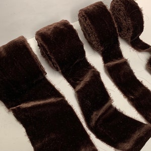 Chocolate Brown Silk Velvet Ribbon ( 4 Widths to Choose From) - Etsy