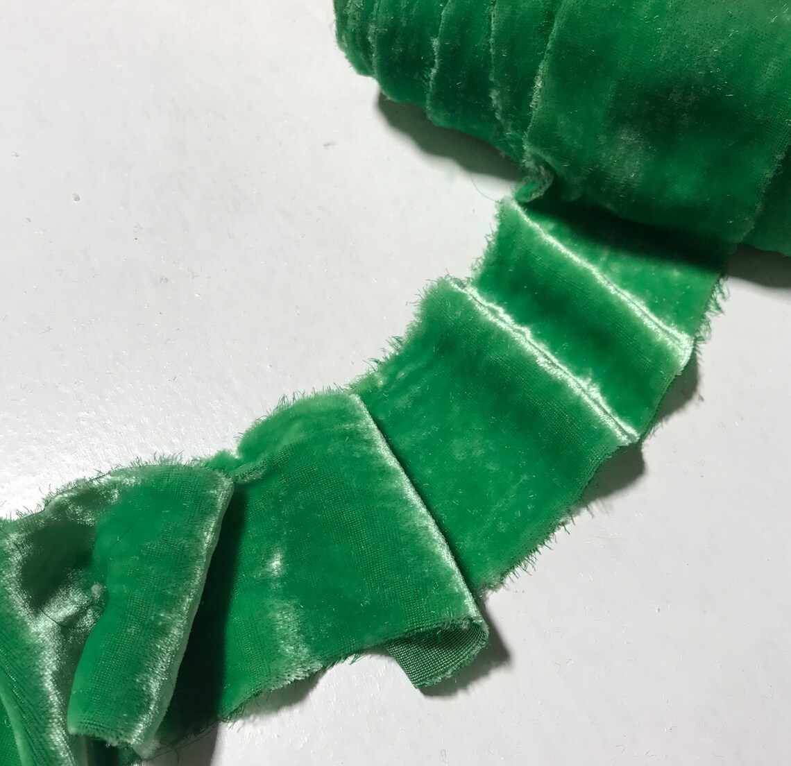 Hand Dyed Bright Kelly Green Silk Velvet Ribbon 4 Widths to - Etsy