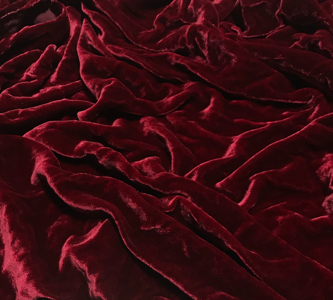 RUBY RED Hand Dyed Silk Velvet Fabric - Etsy