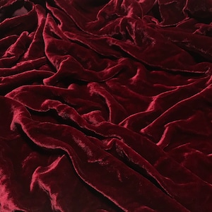RUBY RED Hand Dyed Silk Velvet Fabric - Etsy
