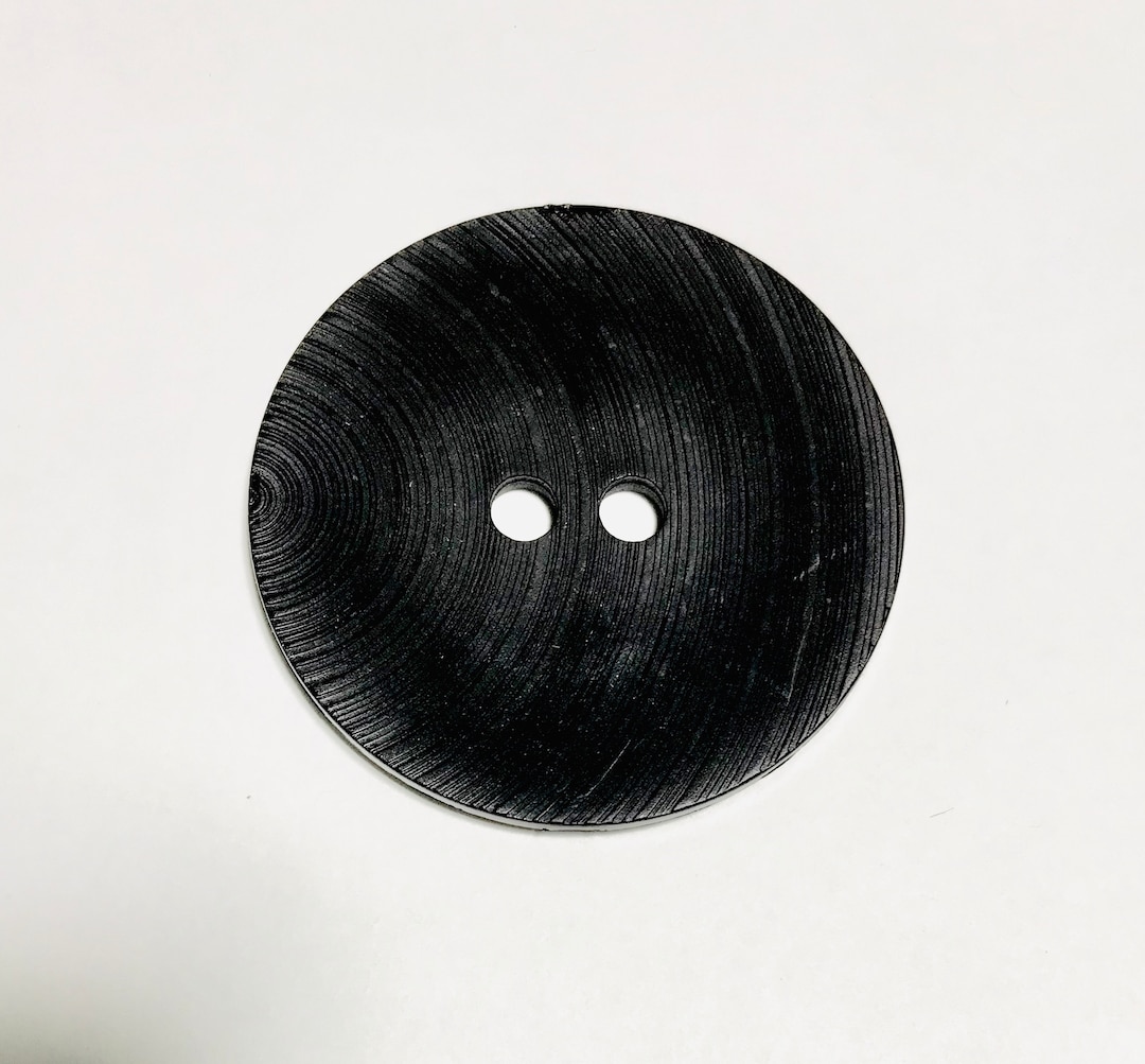 Black Extra Large Wood Grain Plastic Button - 54mm / 2 1/8 Inch - Dill ...