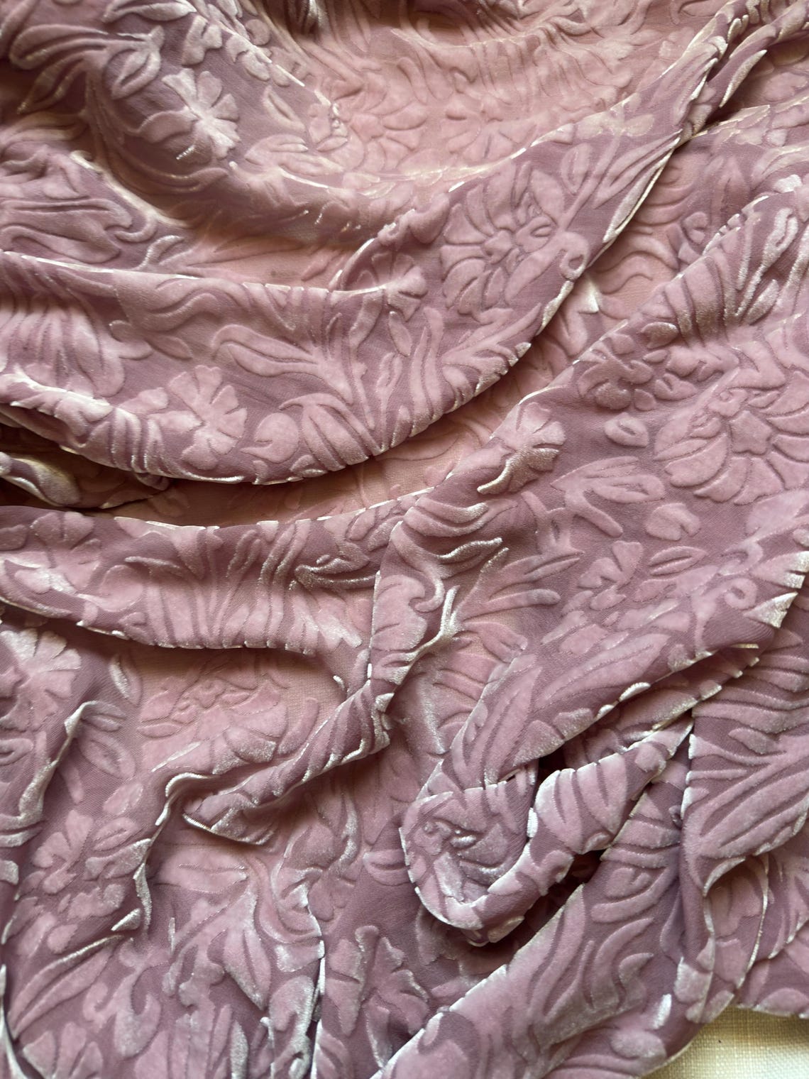ANTIQUE MAUVE Floral Burnout Hand Dyed Silk Velvet Fabric - Etsy