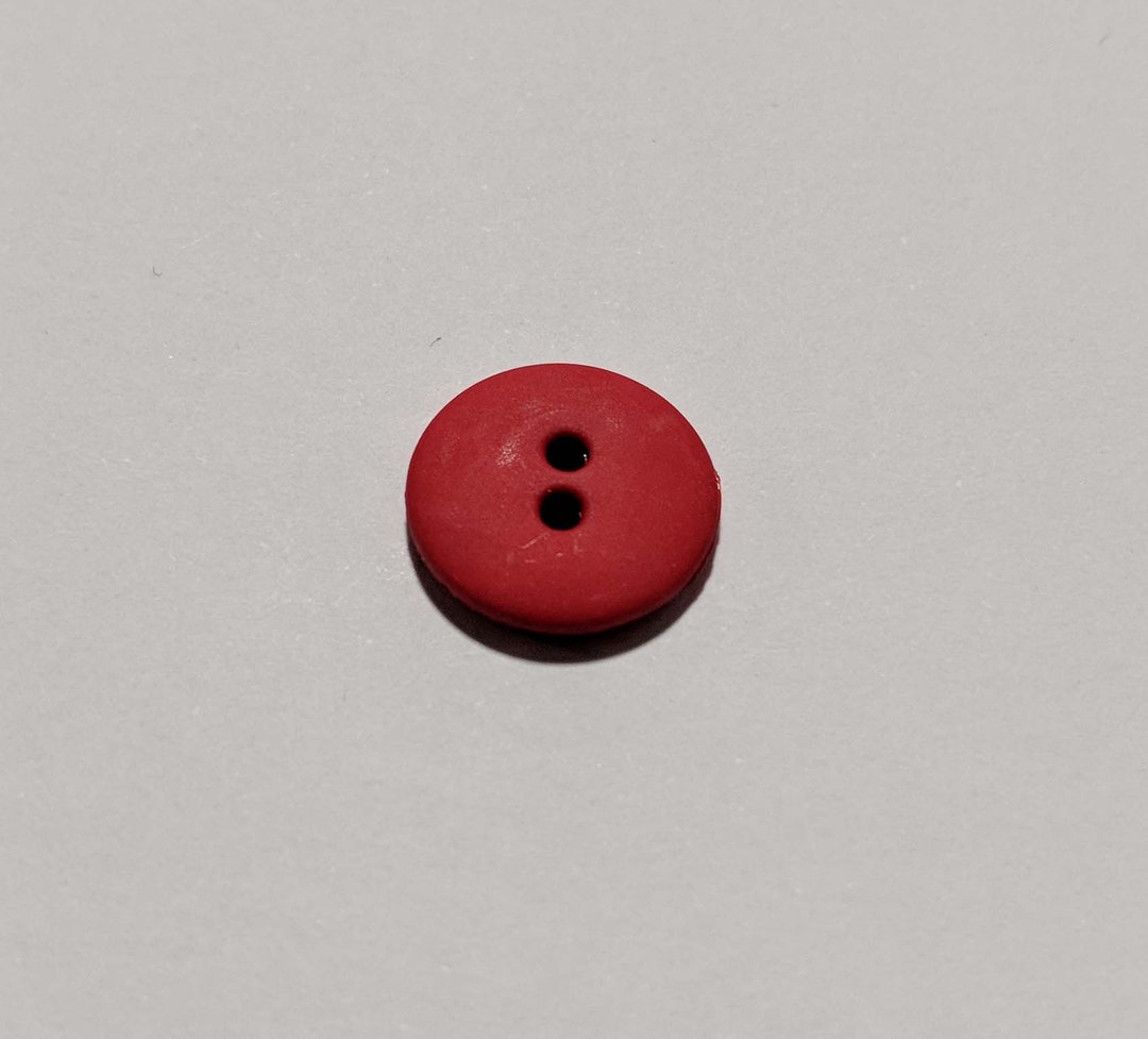 Red Round 2 Hole Plastic Button - 15mm / 5/8 Inch - Dill Buttons - Set ...