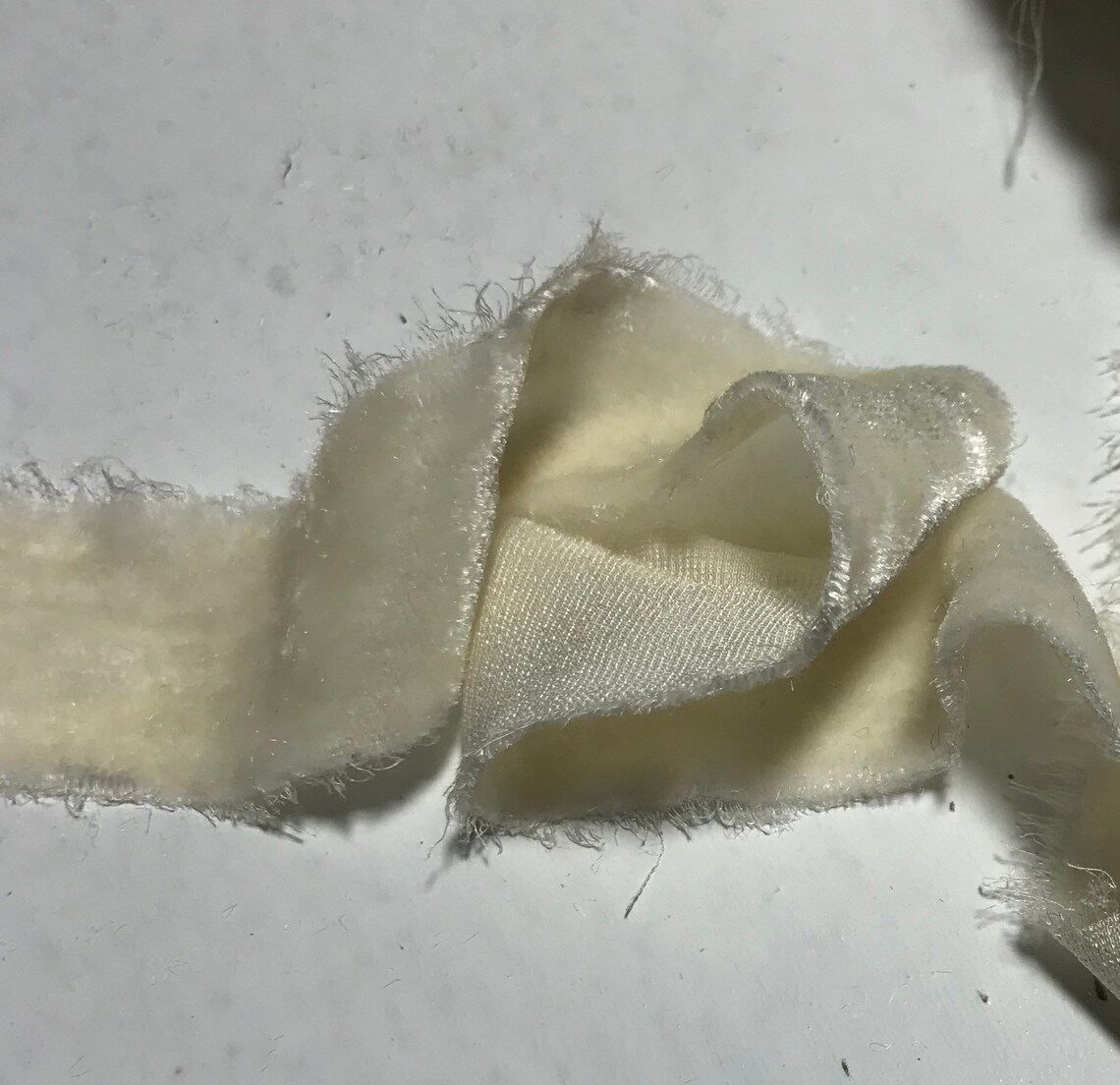 Hand Dyed Ivory Silk Velvet Ribbon 4 Widths to Choose From | Etsy