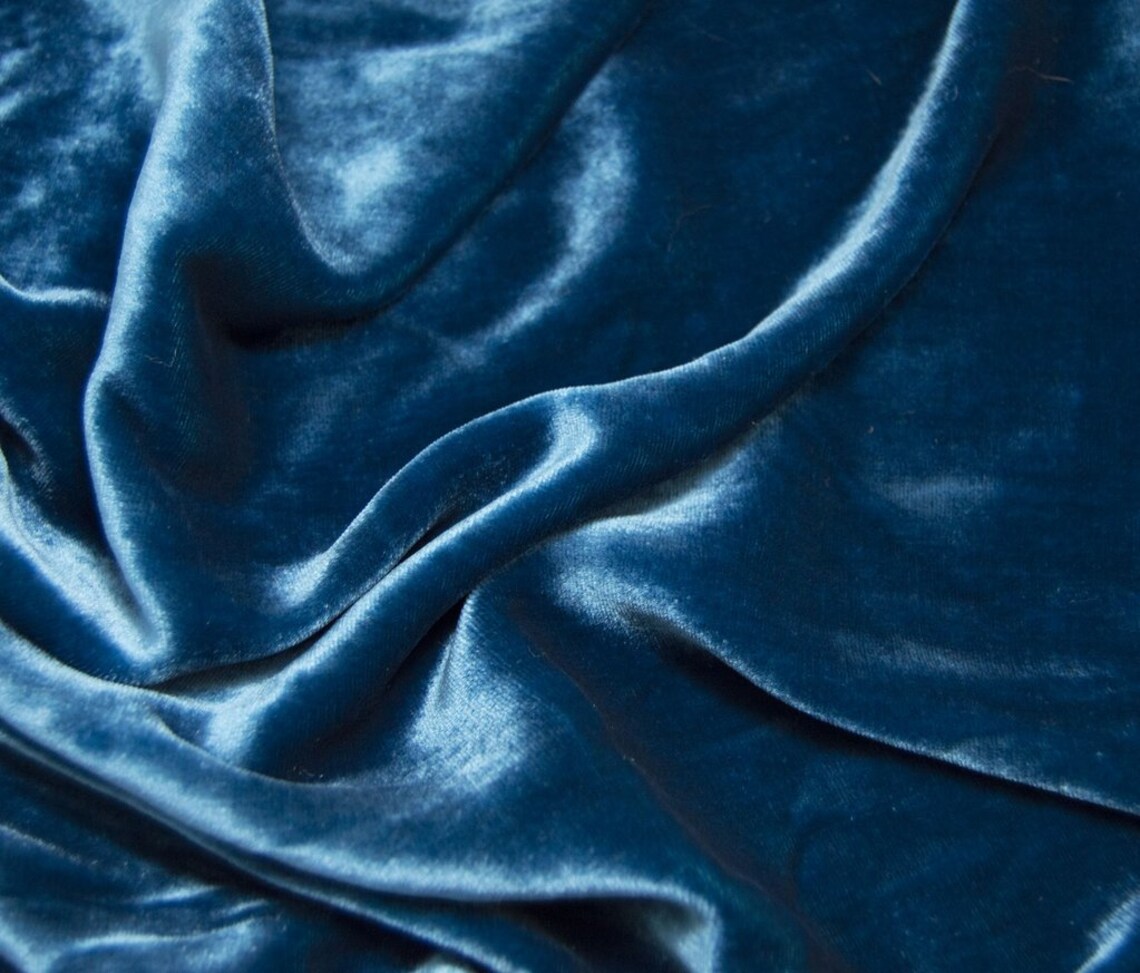 ROYAL TEAL BLUE Silk Velvet Fabric - Etsy