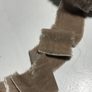 Hand Dyed Taupe Gray Silk Velvet Ribbon ( 4 Widths to Choose From) - Etsy