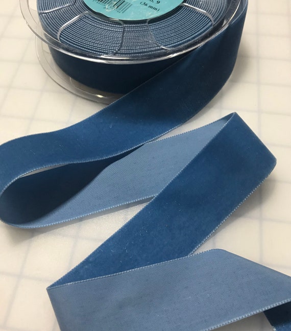 DUSTY BLUE French Velvet Ribbon 1 1/2 Wide | Etsy