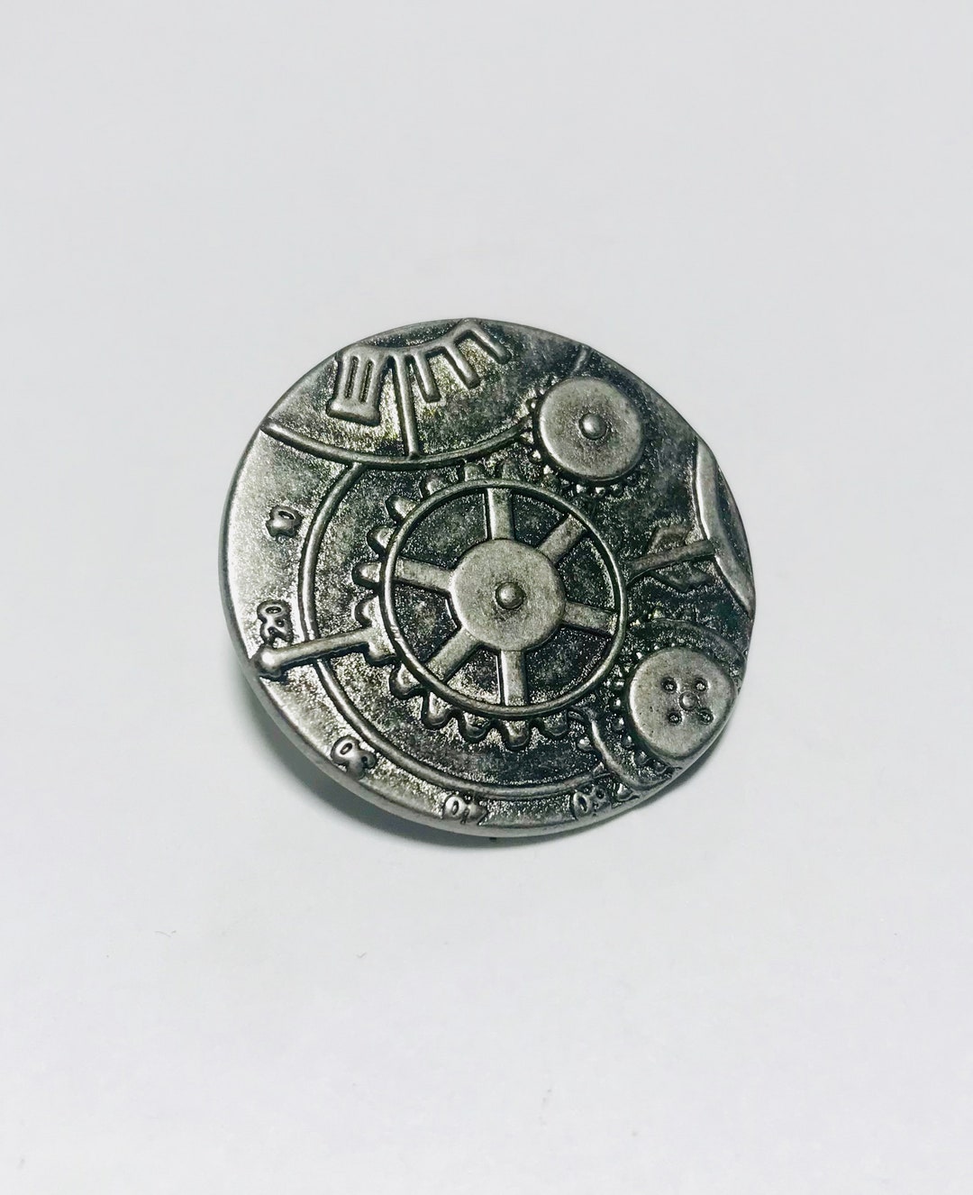 Silver Steampunk Gears Metal Button - 30mm / 1 3/8 Inch - Dill Buttons ...