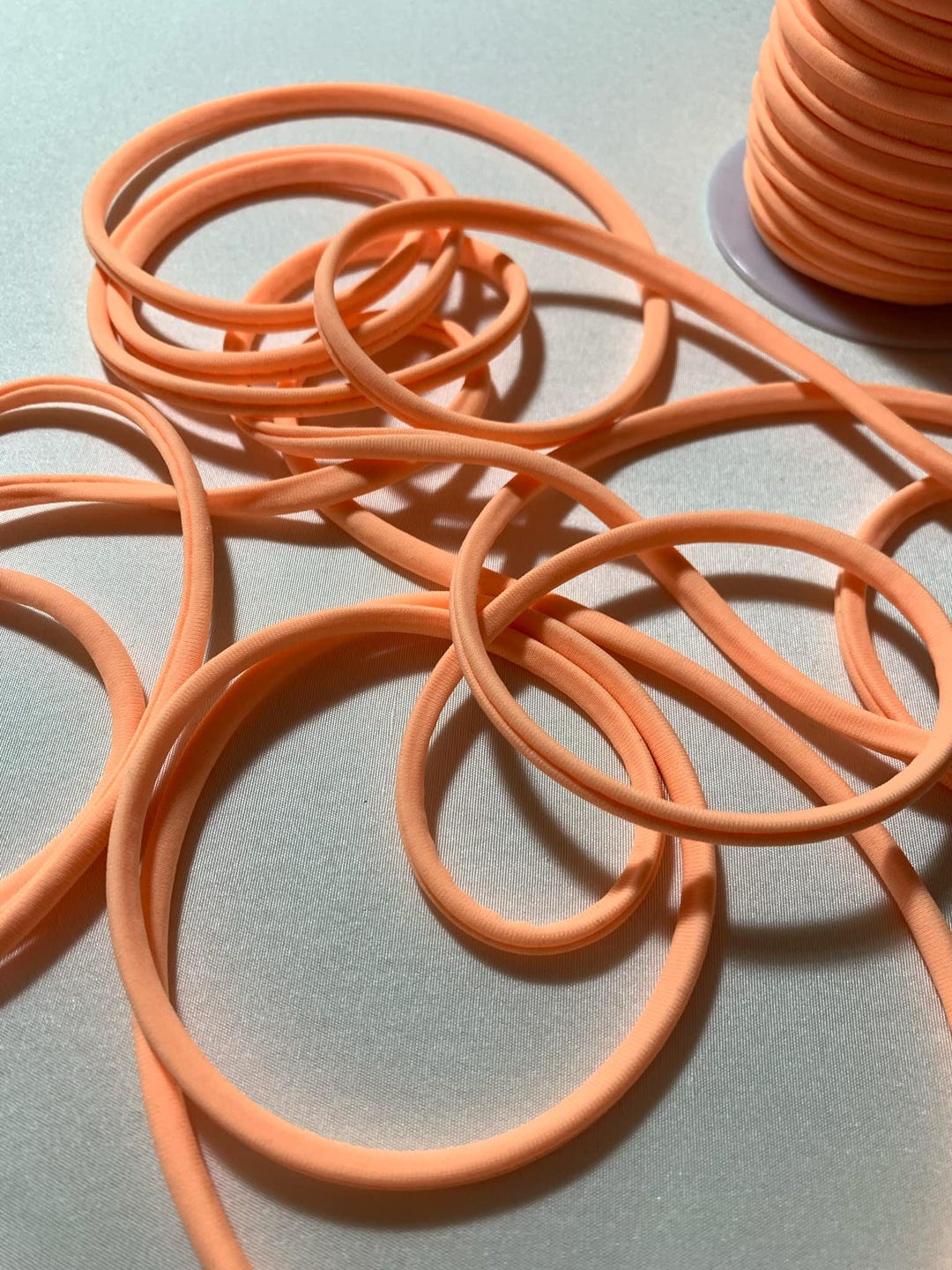 Peach Pastel Orange Stretch Tubular Spaghetti Strap Cording Tubing Trim ...