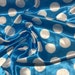White on Turquoise Polka Dots - Faux Silk Charmeuse Satin Fabric - Etsy