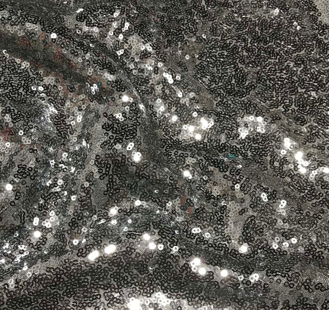 Pewter - Sequin Spangle Sewn on Mesh Fabric - Etsy
