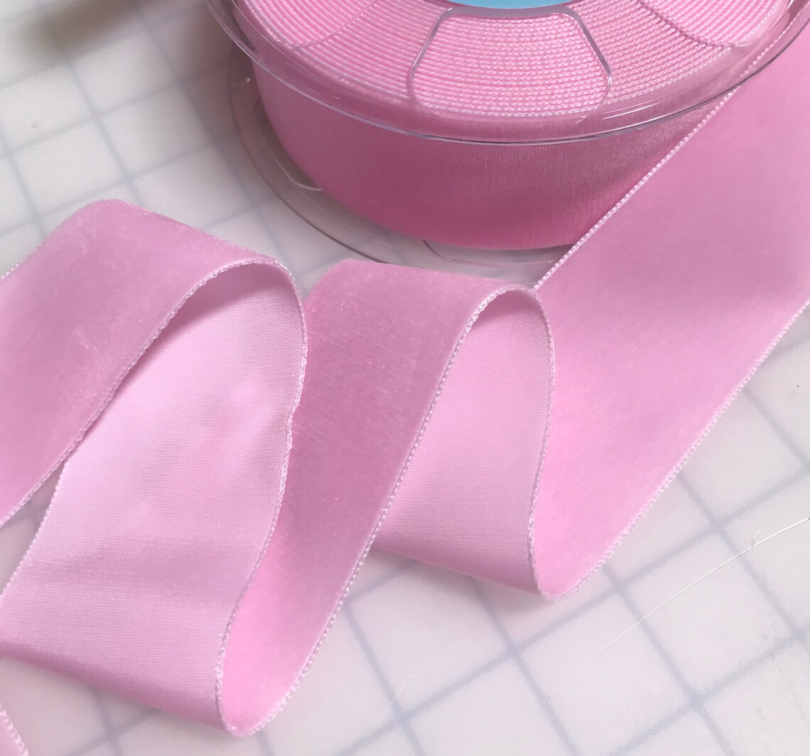 French VELVET Ribbon BABY PINK by the Yard 2 Wide - Etsy