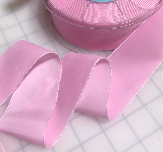 French VELVET Ribbon BABY PINK by the yard 2 wide | Etsy